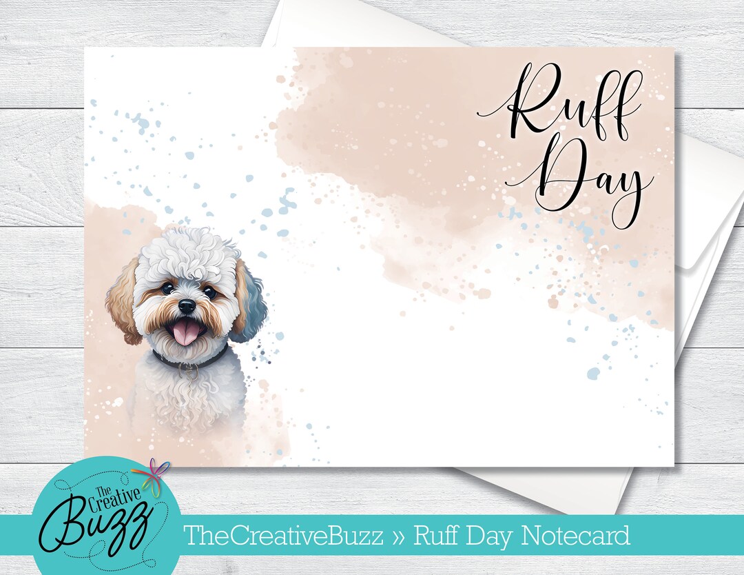 Watercolor Dog Set | 'ruff Day' Benji Dog | Note Cards & Envelopes - Etsy