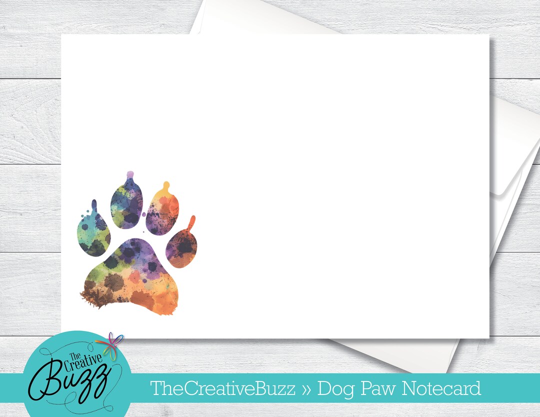 Watercolor Paw Set | Paw Print 2 | Note Cards & Envelopes - Etsy