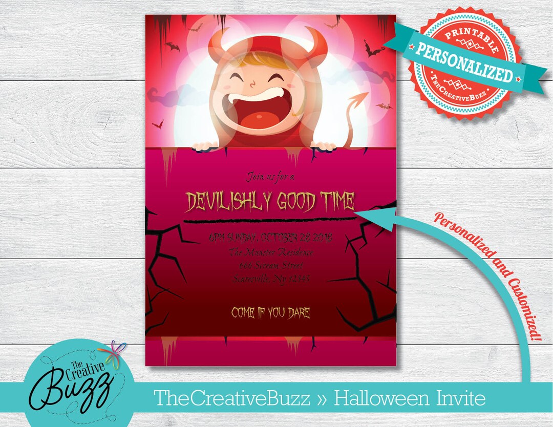 Halloween Devil Party Invitation - Etsy