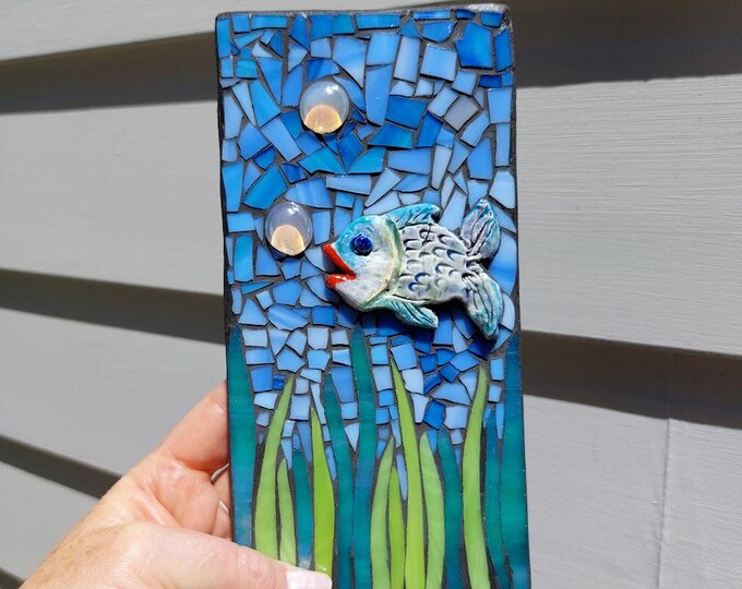 Hand-made Ceramic Fish Tile Mosaic Art, Pretty Stained Glass Mosaic ...
