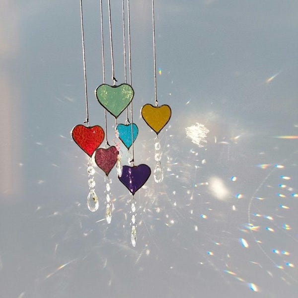 Stained Glass Rainbow Heart - Etsy