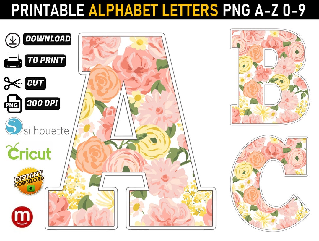 Flower Alphabet PNG - Flower Letters Png - Flower Font - Flower ...