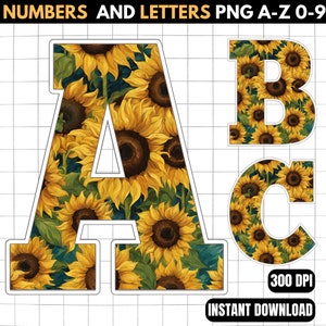 Sunflower Alphabet PNG - Sunflower Birthday Banner - Sunflower Letters ...