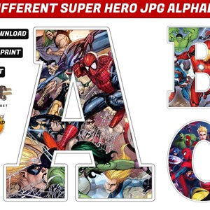 500 IMAGES - 10 Different Superhero Alphabets - Superhero Wall Letters ...