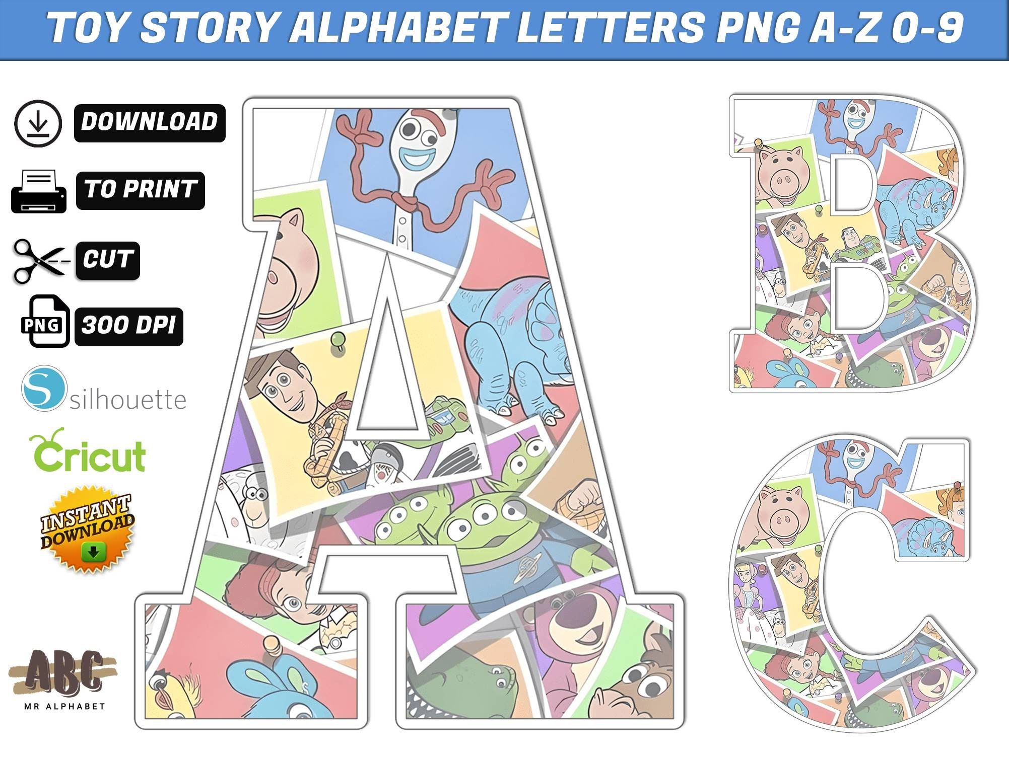 Toy Story Alphabet Png Toy Story Birthday Banner Toy Story Etsy México