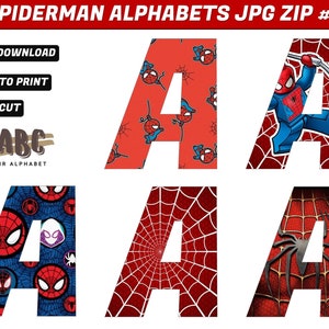 860 IMAGES - 20 Different Spiderman Alphabet - Spiderman Wall Letters ...