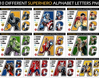 550 IMAGES 11 Superhero Alphabets Different Backgrounds Png Superhero ...