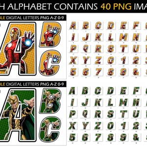400 IMAGES - 10 Superhero Alphabets Different Backgrounds Png ...