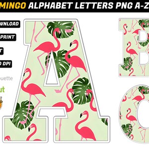 Flamingo Alphabet PNG - Flamingo Birthday Banner - Flamingo Party ...