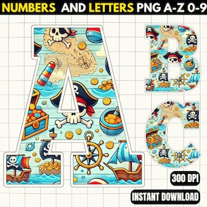 Pirate Alphabet - Pirate Font Png - Pirate Letters - Printable Pirate ...