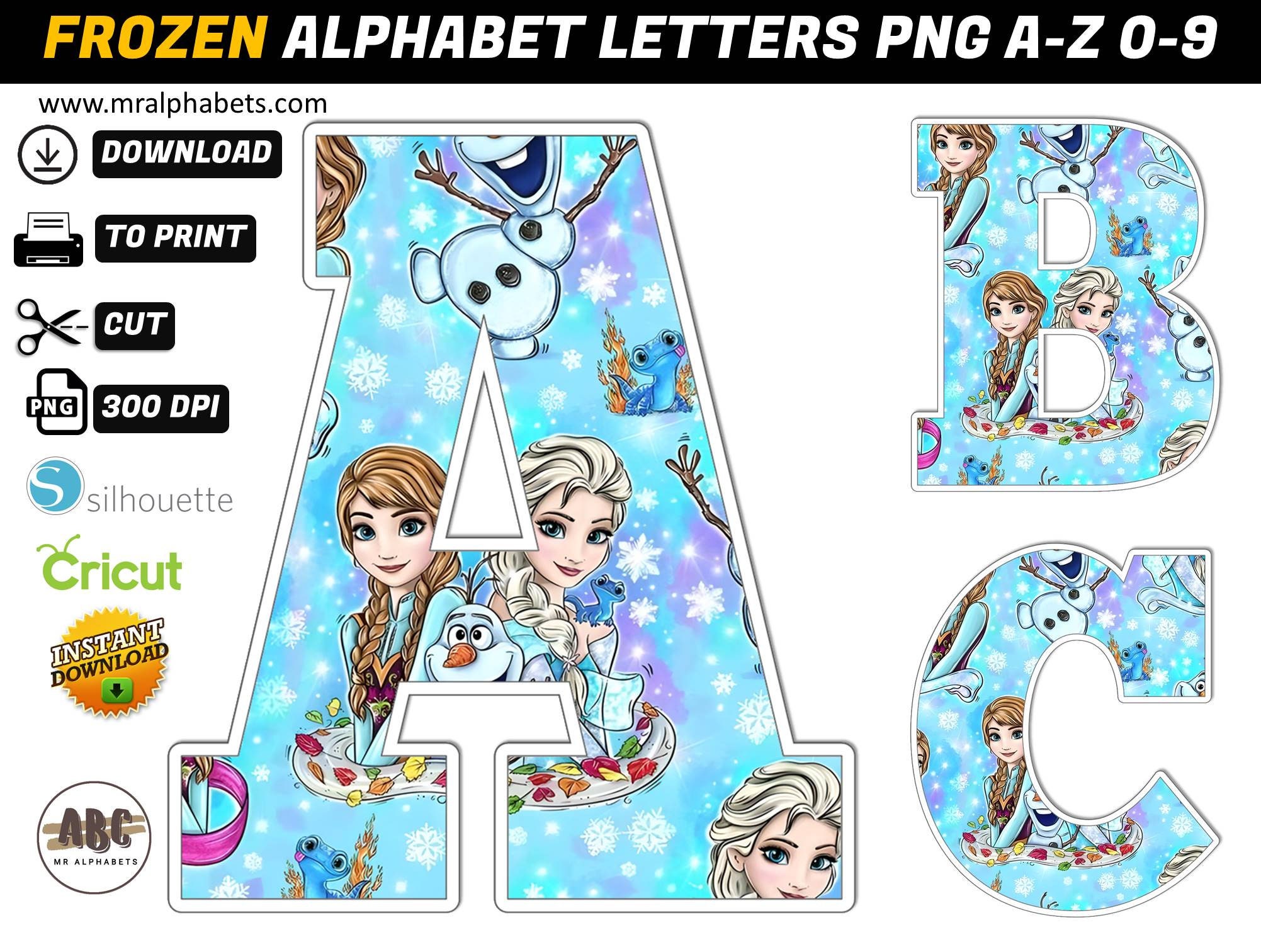 Frozen Alphabet PNG Frozen Birthday Banner Frozen Party - Etsy UK