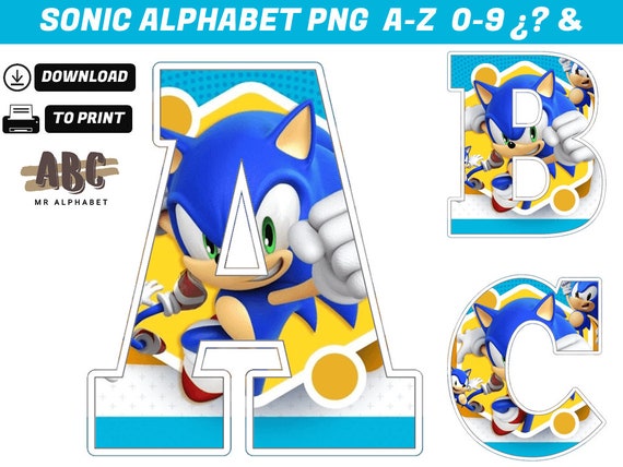 INSTANT DOWNLOAD Sonic Alphabet Png Sonic Letters PNG . 53 - Etsy