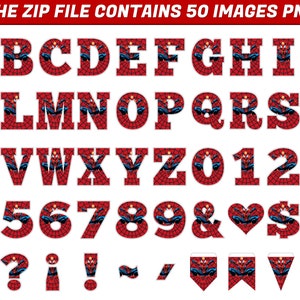 Spiderman Alphabet PNG - Spiderman Birthday Banner - Spiderman Letters ...