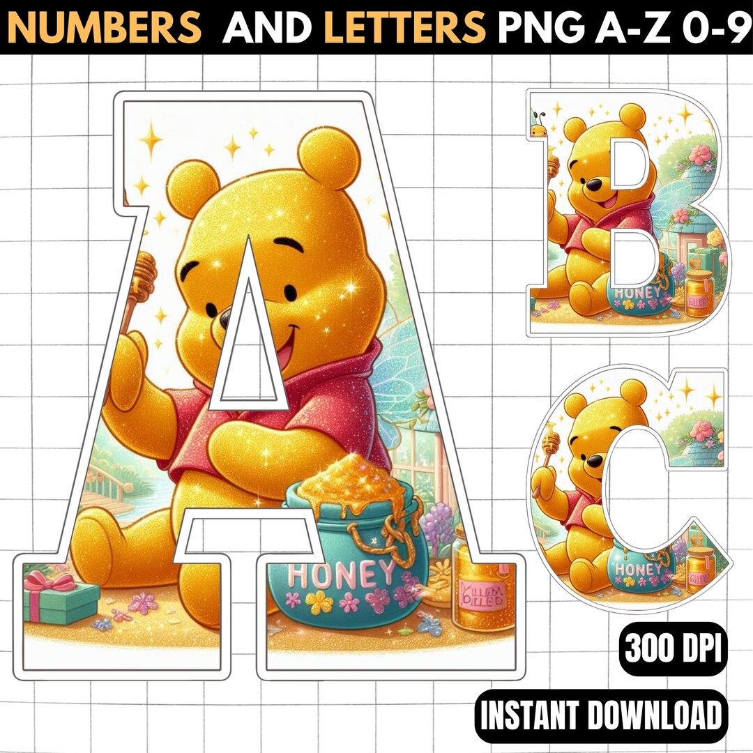 Winnie Pooh Alphabet PNG - Winnie Pooh Baby- Winnie Pooh Birthday ...