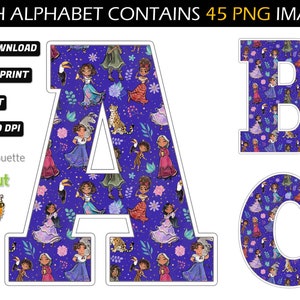 225 IMAGES - 5 Encanto Alphabets Different Backgrounds Png - Encanto ...