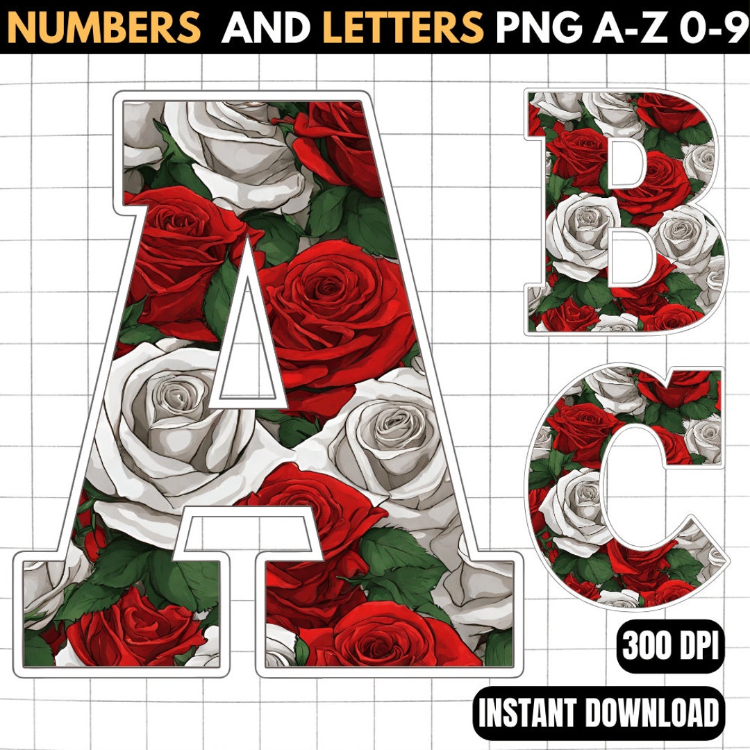 Rose Alphabet PNG - Rose Letters Png - Flower Font - Rose Alphabet ...