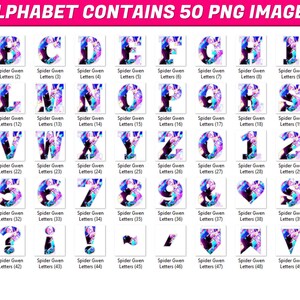 Spider Gwen Alphabet PNG - Spider Gwen Birthday Banner - Spider Gwen ...
