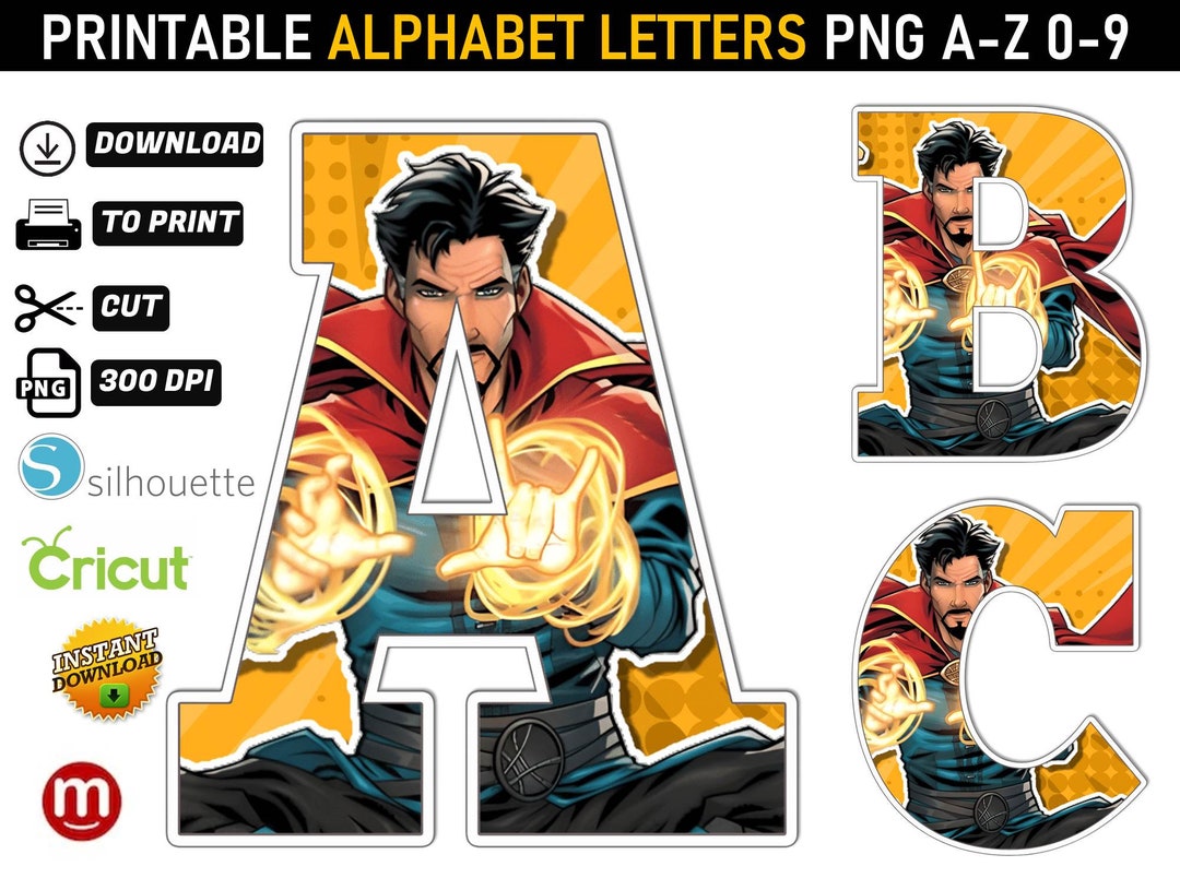 Superhero Alphabet PNG Superhero Birthday Banner Superhero - Etsy