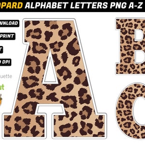 Leopard Alphabet PNG - Leopard Birthday Banner - Leopard Party Supplies ...