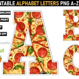 Pizza Alphabet PNG - Pizza Letters Png - Pizza Alphabet Card - Pizza ...