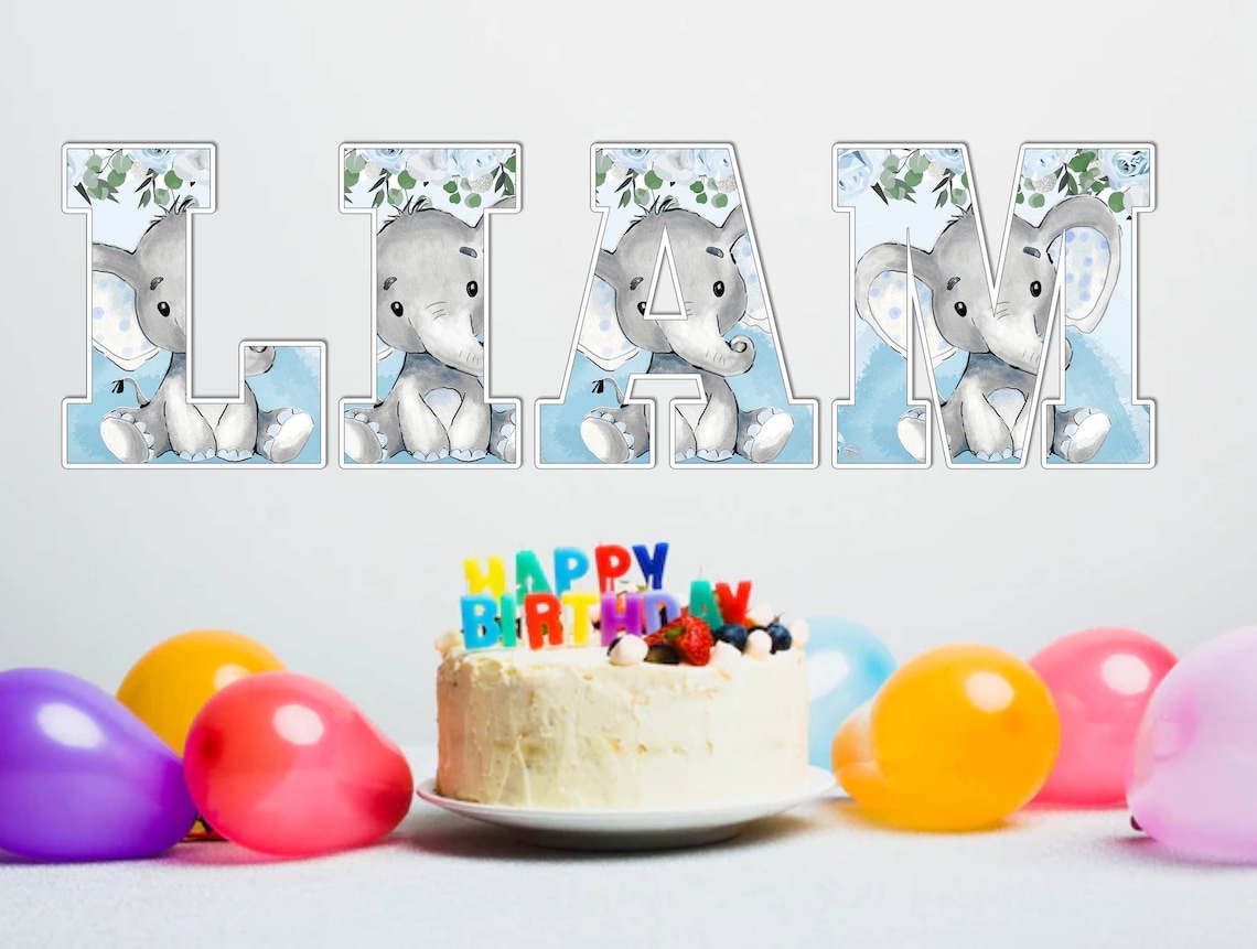 Elephant Alphabet PNG Elephant Baby Shower Banner Elephant - Etsy