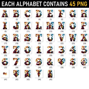 Superhero Alphabet PNG - Superhero Birthday Banner - Superhero Letters ...