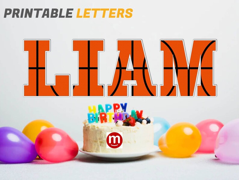 Basketball Alphabet PNG Basketball Birthday Banner - Etsy