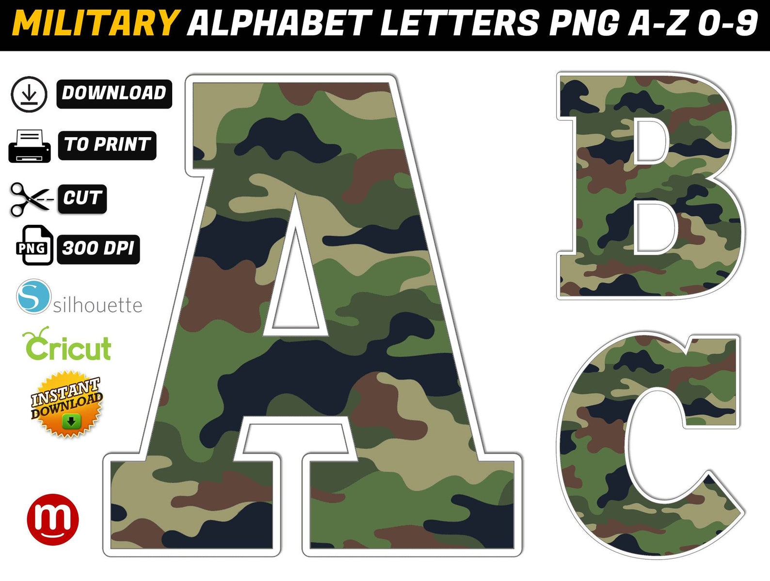 Military Alphabet PNG Military Letters Png Military Birthday ...