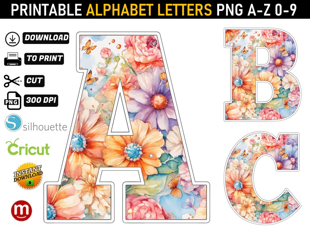 Flower Alphabet PNG Flower Letters Png Flower Font Flower Birthday ...