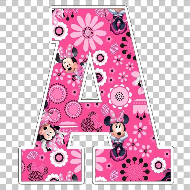 Minnie Alphabet PNG Minnie Birthday Banner Minnie Birthday - Etsy