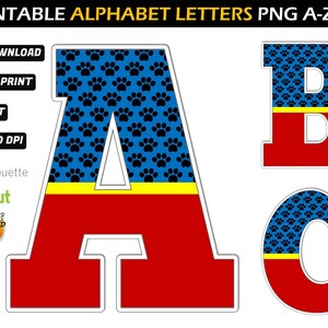 Puppy Paws Alphabet, Puppy Paws Font Png, Puppy Paws Letters, Printable ...