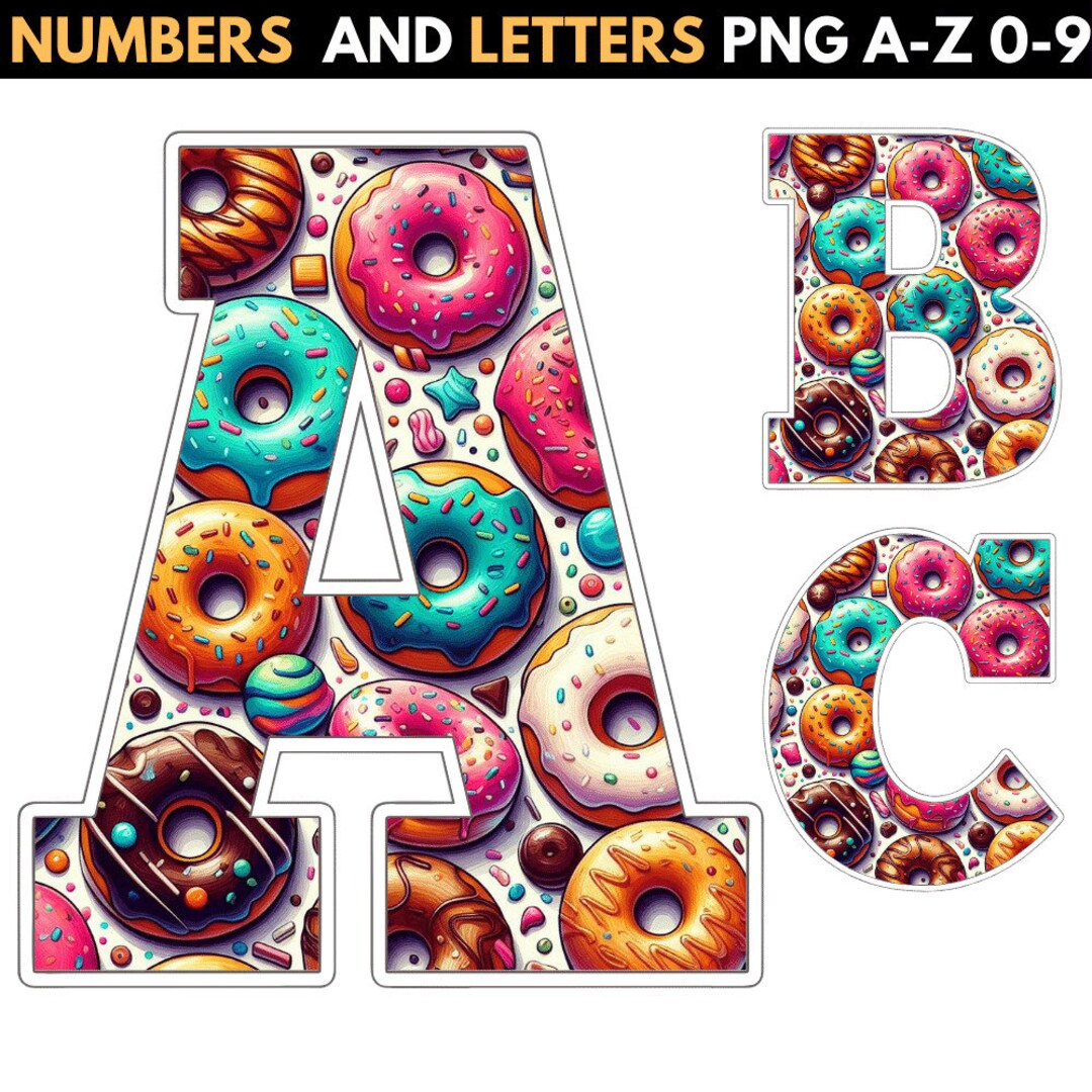 Donut Alphabet PNG Donut Birthday Banner Donut Letters Png Donut Font ...