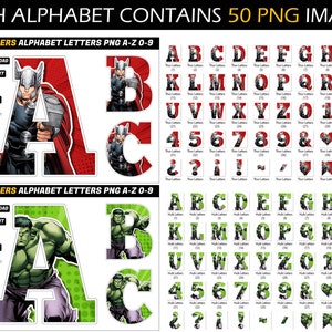 400 IMAGES - 8 Superhero Alphabets Different Backgrounds Png ...