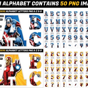 400 IMAGES - 8 Superhero Alphabets Different Backgrounds Png ...