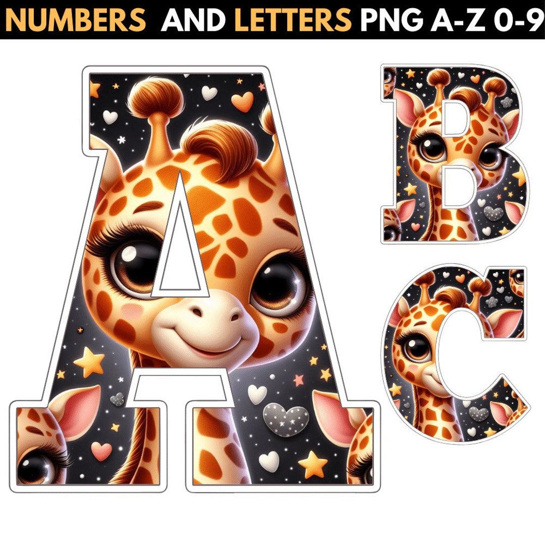 Giraffe Alphabet PNG Giraffe Baby Shower Giraffe Baby Shower ...