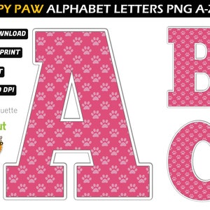 Puppy Paws Alphabet, Puppy Paws Font Png, Puppy Paws Letters, Printable ...