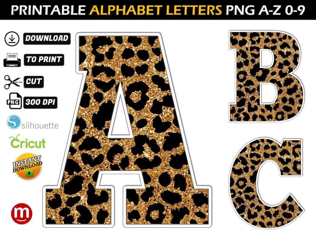 Leopard Alphabet PNG Leopard Birthday Banner Leopard Party - Etsy
