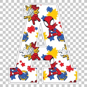 Spidey Birthday -spiderman Alphabet PNG - Amazing Spiderman Numbers ...