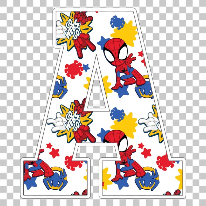 Spidey Birthday spiderman Alphabet PNG Amazing Spiderman - Etsy