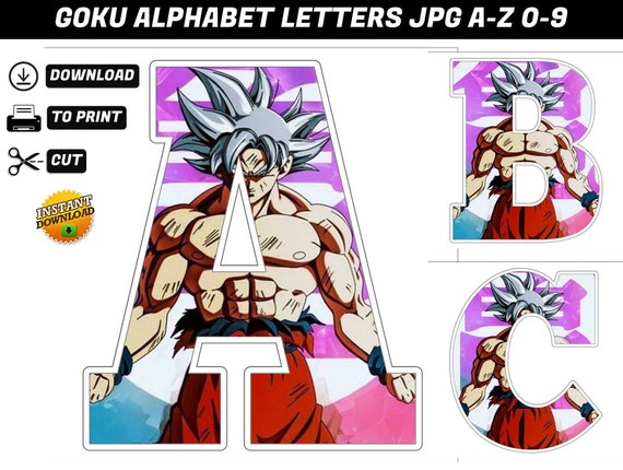 Goku Ultra Instinct Letters Goku Alphabet Goku Letters for - Etsy
