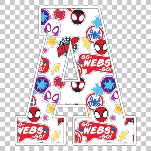 Spidey Birthday -spiderman Alphabet PNG -spiderman Birthday Banner ...
