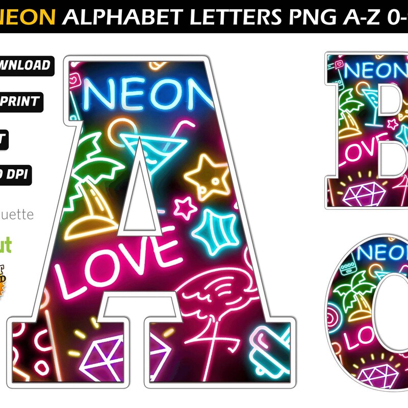 Neon Birthday Banner - Etsy