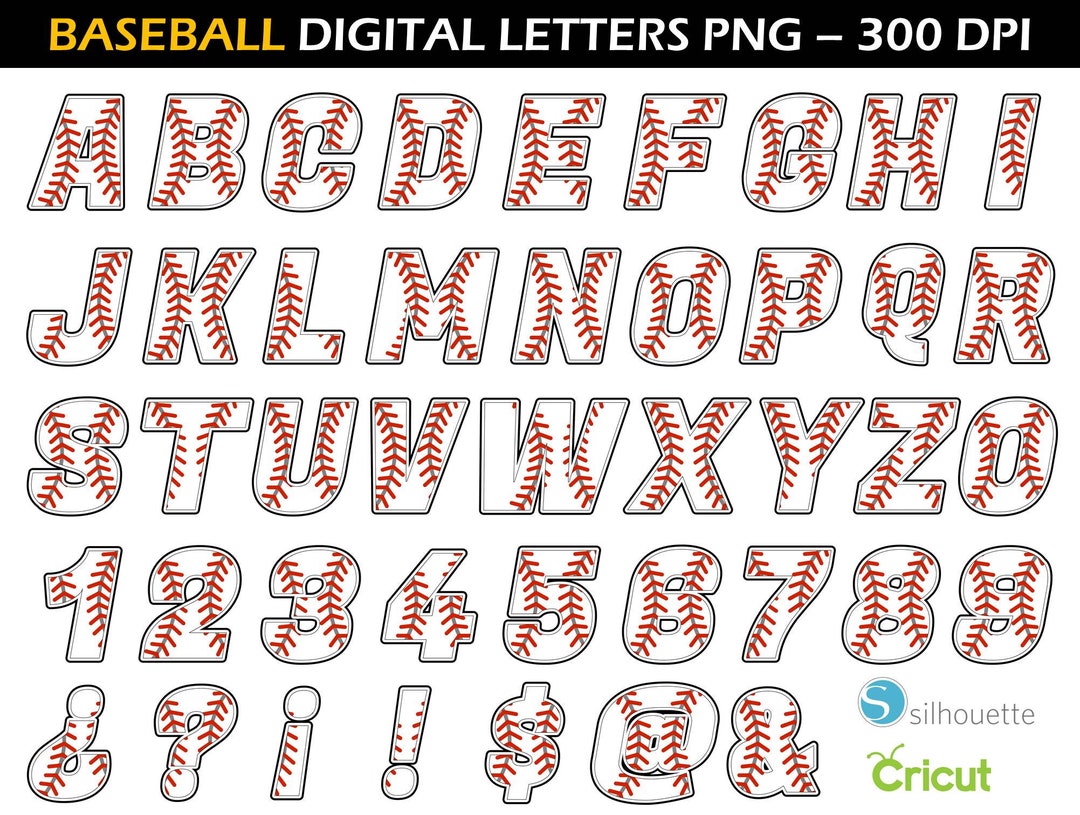 Baseball Alphabet PNG Baseball Letter Png Baseball Letters - Etsy