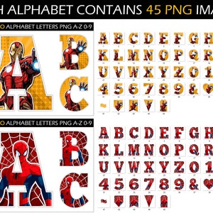 270 IMAGES - 6 Superhero Alphabets Different Backgrounds Png ...