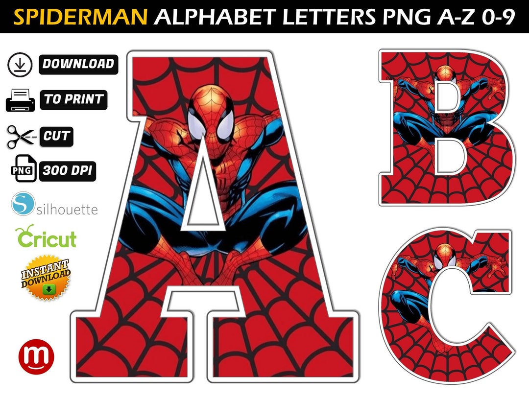 Spiderman Alphabet Png Spiderman Birthday Banner Spiderman Letters Png Spiderman Font Png