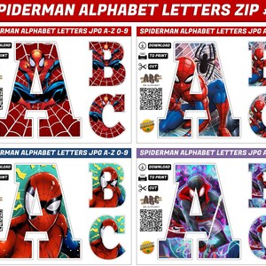 1000 IMAGES - 20 Different Spiderman Alphabets - Spiderman Wall Letters ...