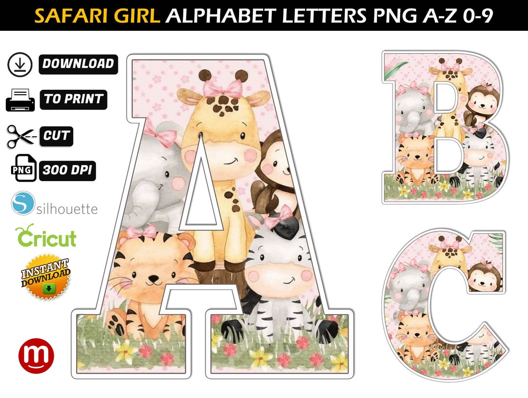 Safari Girl Alphabet Png - Safari Girl Letters Png - Safari Girl Party ...