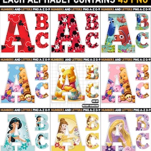 MEGA PACK 50 ALPHABET - Each Alphabet Contains 45 Images Png - Total of ...