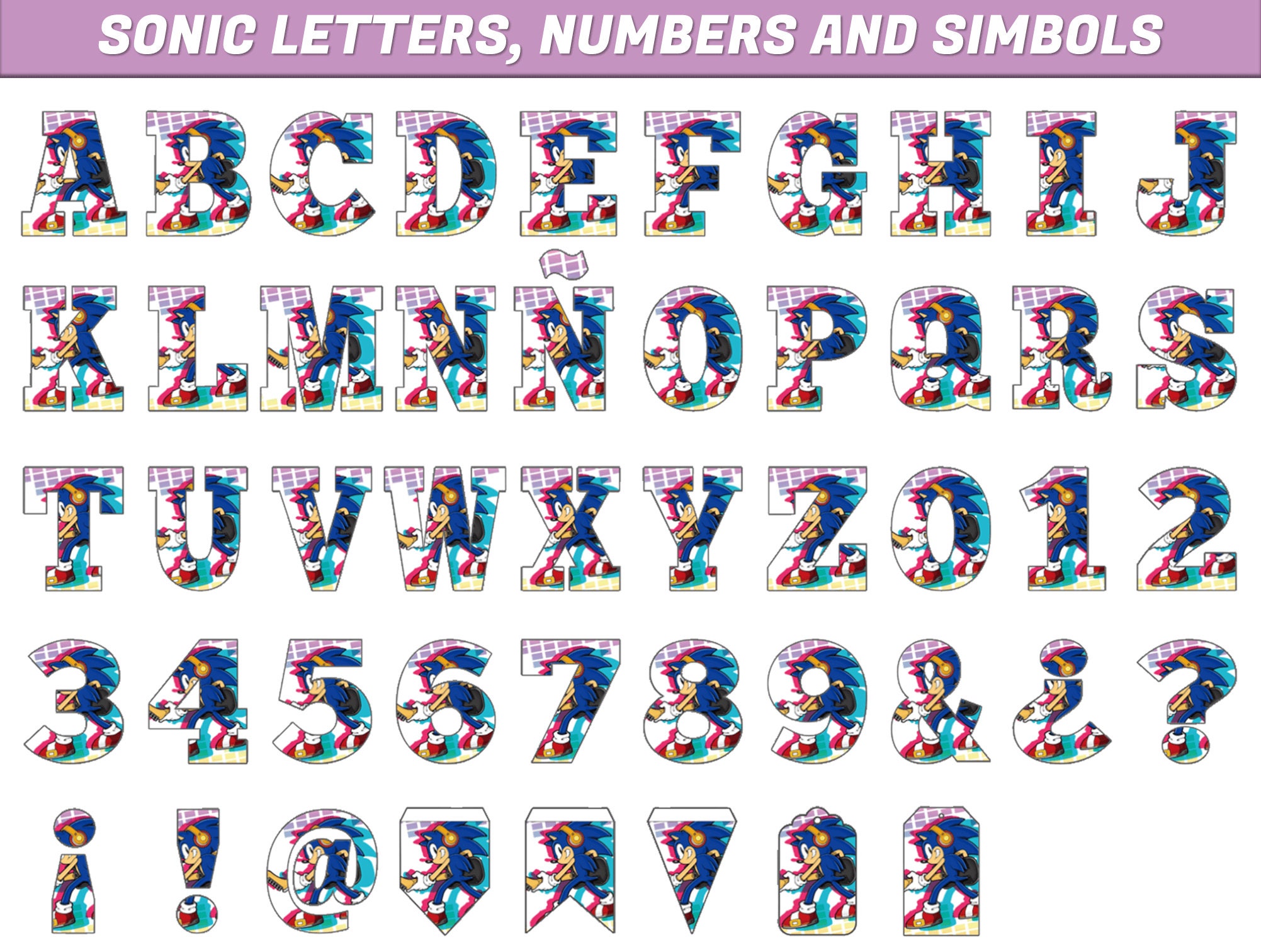 SONIC ALPHABET PNG Sonic Alphabet Letters Png 48 Images - Etsy Hong Kong