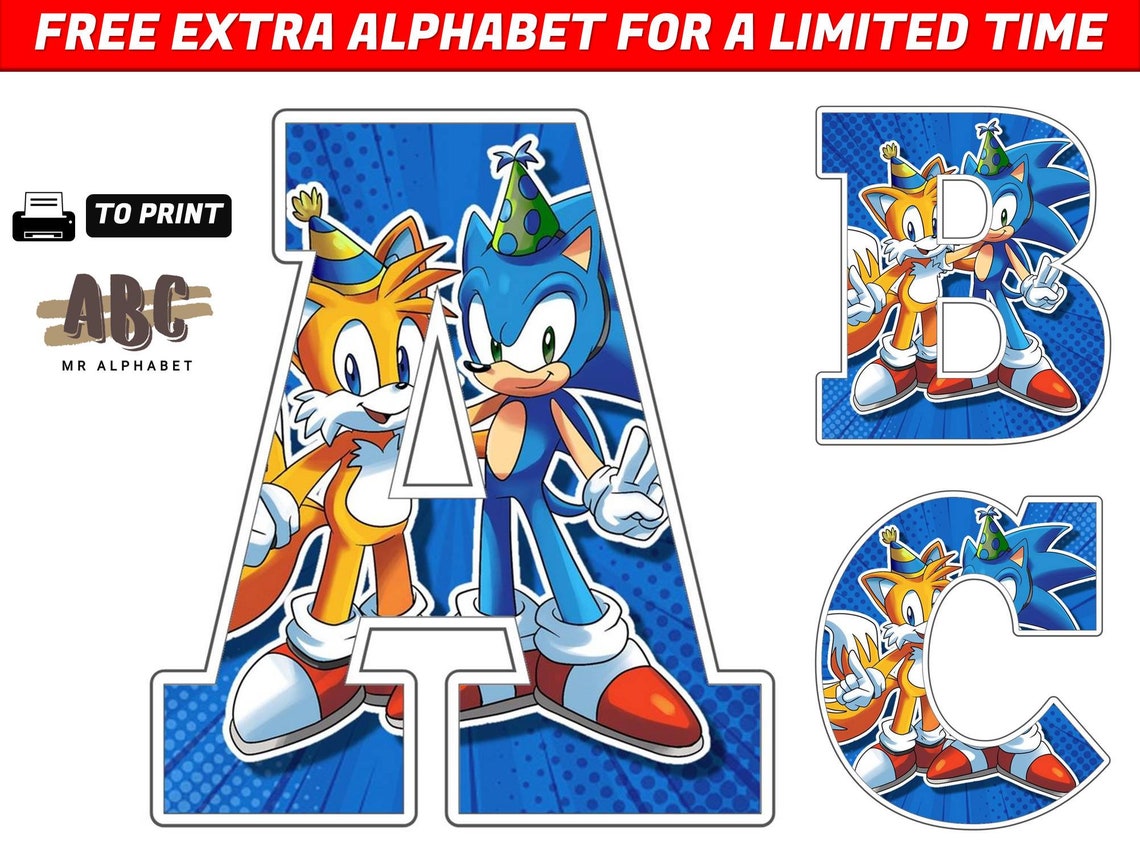1000 IMAGES 20 Sonic Alphabets Different Backgrounds JPG - Etsy